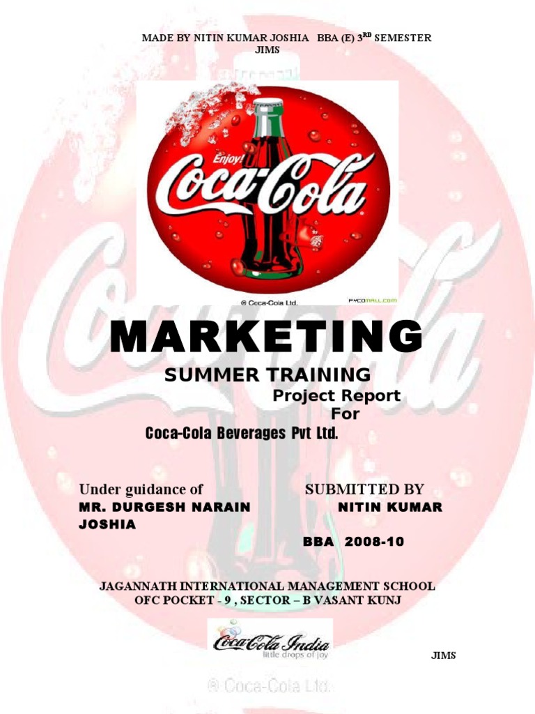 Final Coca Cola Project Report Nitin | PDF | Coca Cola | Pepsi Co
