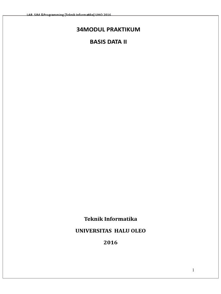 Modul Praktikum Basis Data I Fix | PDF | Bisnis