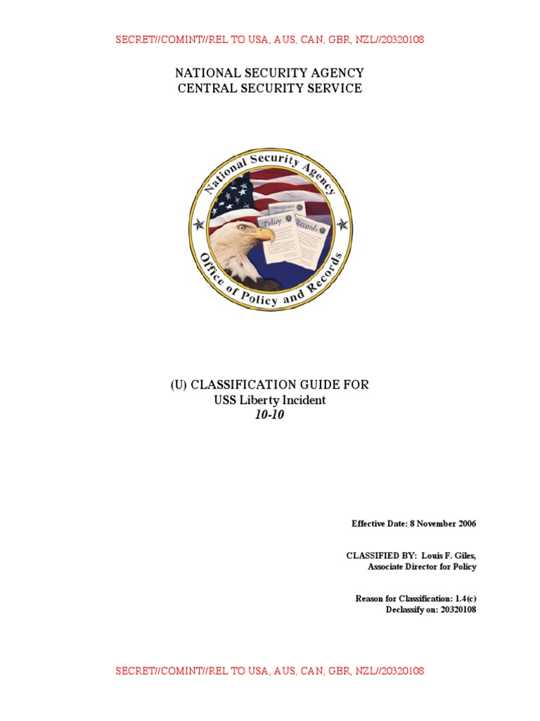 NSA S USS Liberty Incident Classification Guide PDF | PDF | National ...