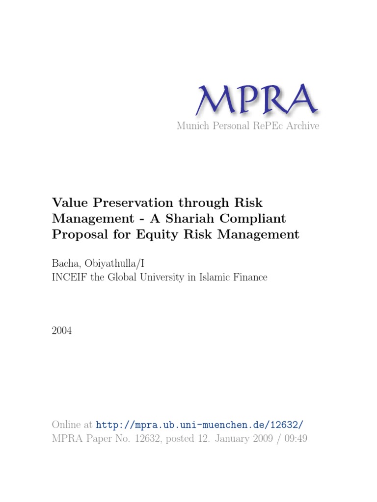 Shariah Compliant Equity Risk Management | PDF | Hedge (Finance ...