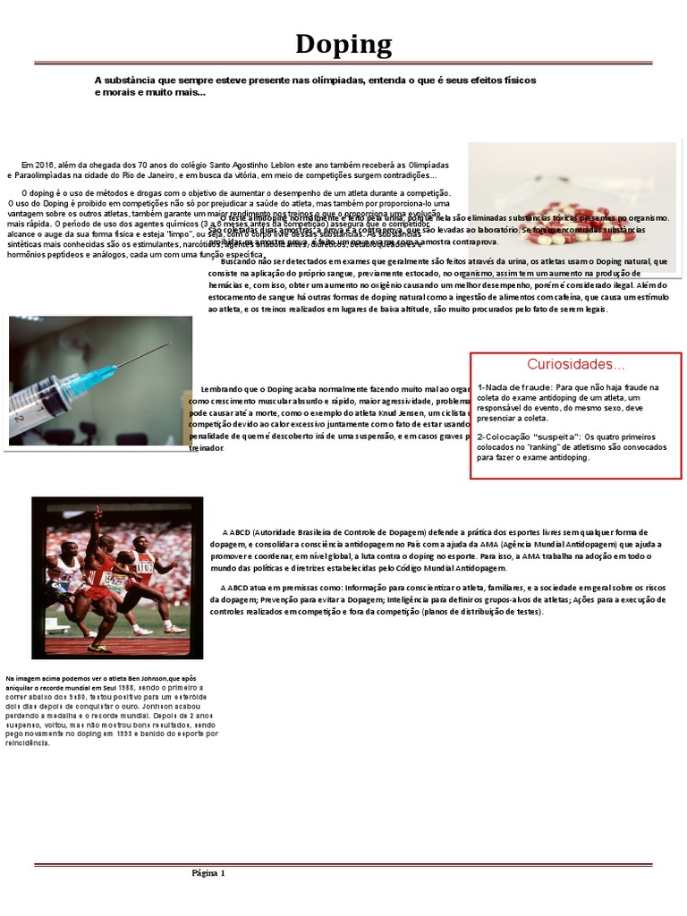 Artigo sobre Doping | Doping no Esporte | Esportes