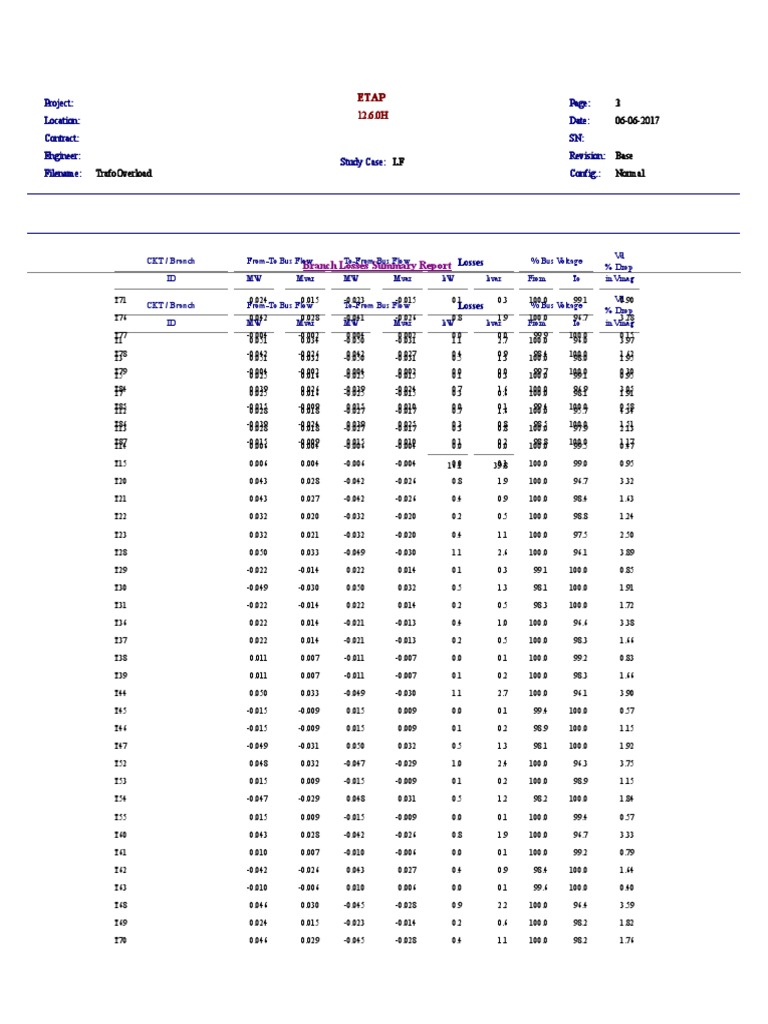 Branch Losses Summary Report: Etap Etap Etap | PDF | Sports