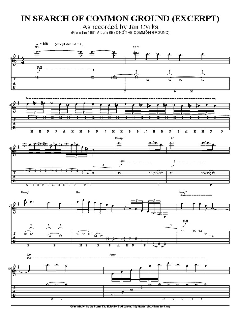 Common Ground Tab | PDF