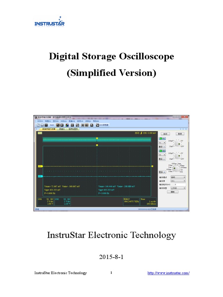 InstruStar Oscilloscope Software Guide | PDF | Amplitude | Electronic ...