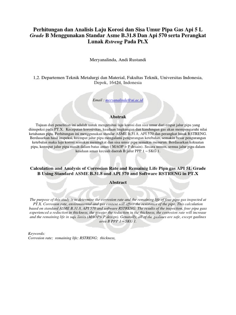 Perhitungan Laju Korosi PDF | PDF
