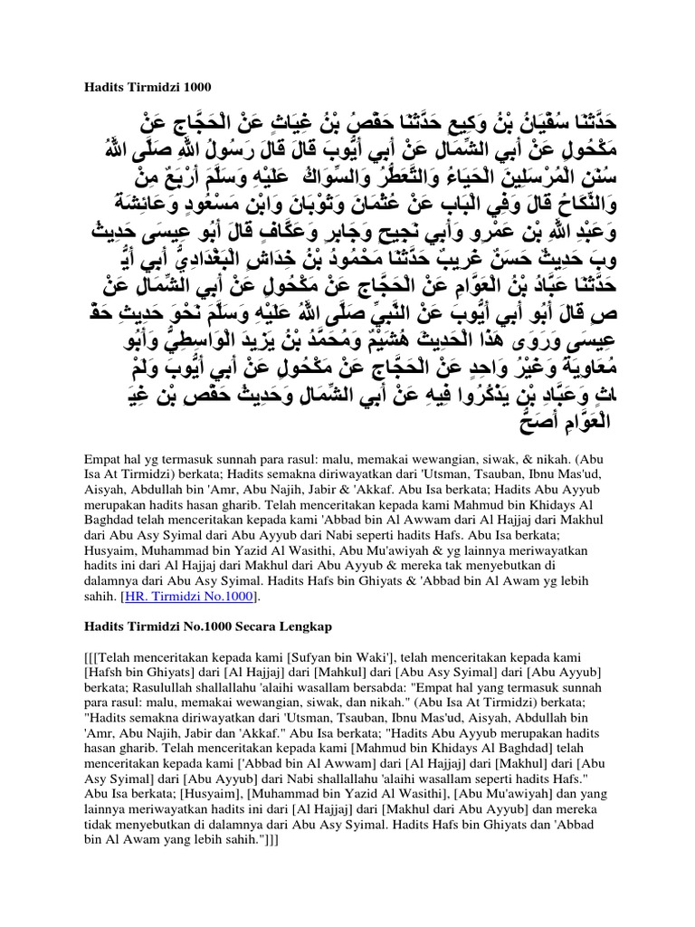 Hadits Tirmidzi 1000 PDF | PDF