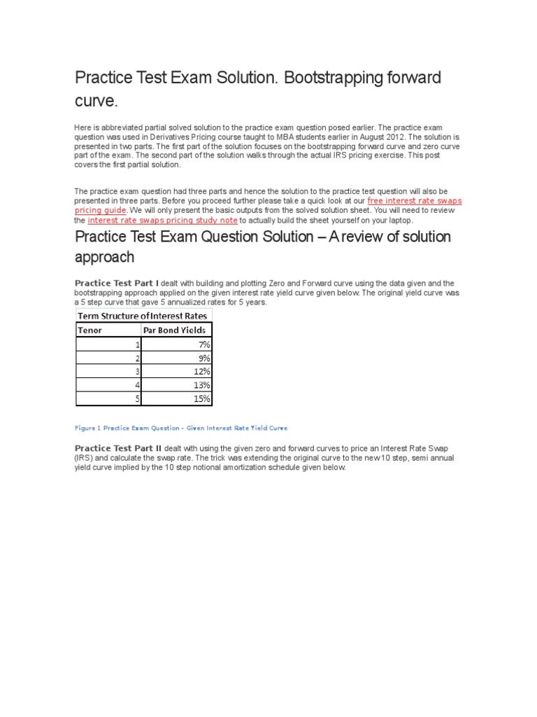 Practice Test Exam Solution | PDF | Bonds (Finance) | Yield Curve