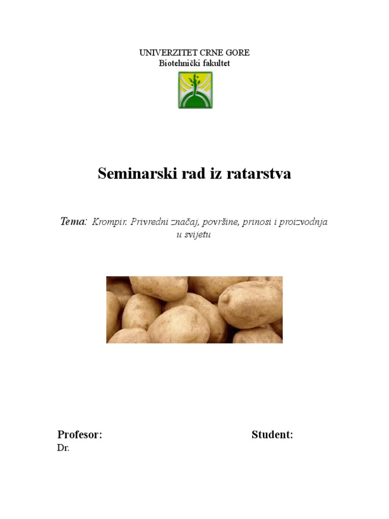 Ratarstvo Seminarski | PDF