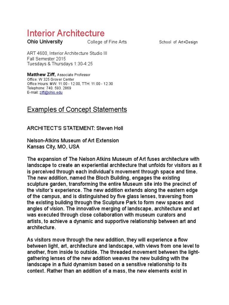 Concept Statements | PDF | Library And Museum | Nature