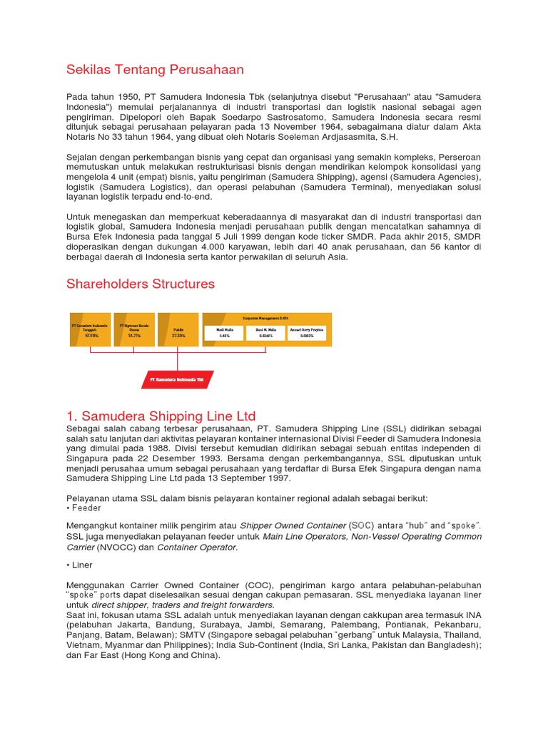 Samudera Indonesia Shipping | PDF