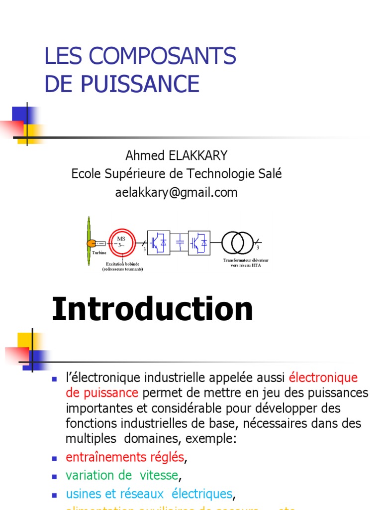 Chapitre1 Les Composants | PDF | Énergie électrique | Électrotechnique