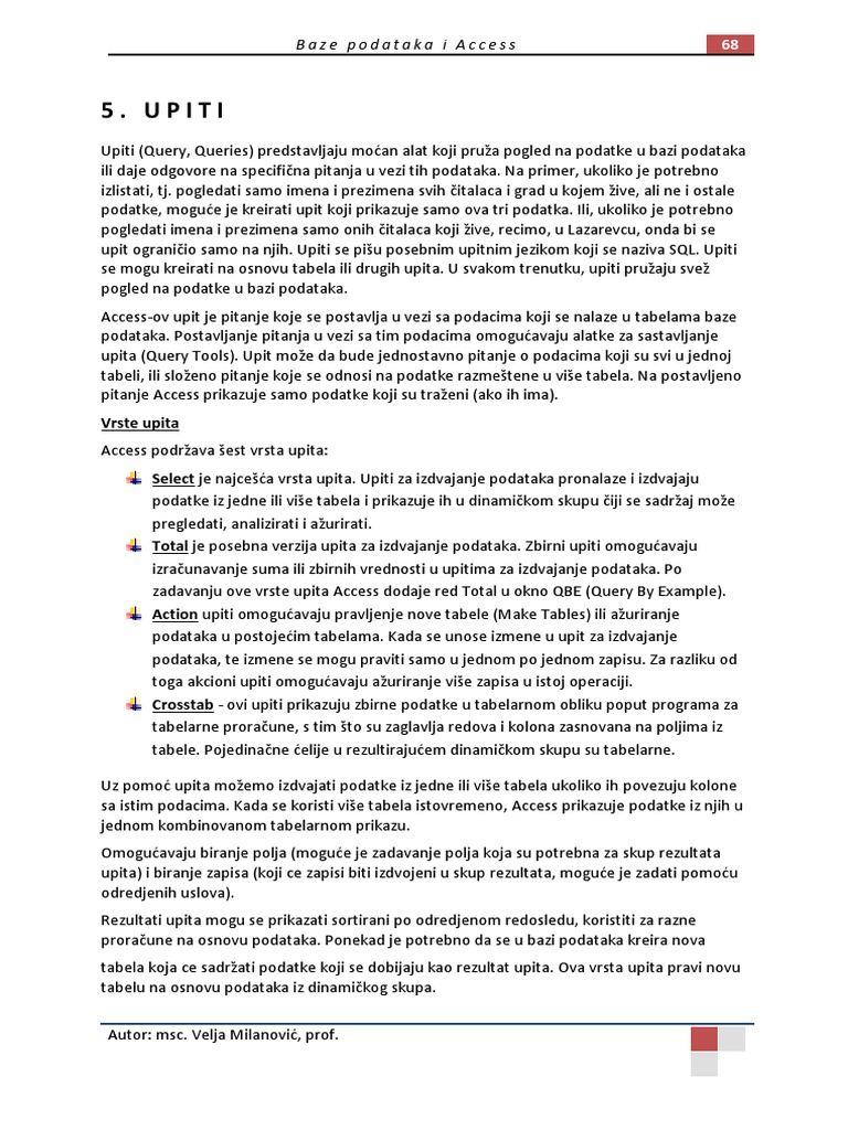 Access Upiti | PDF | Technology & Engineering