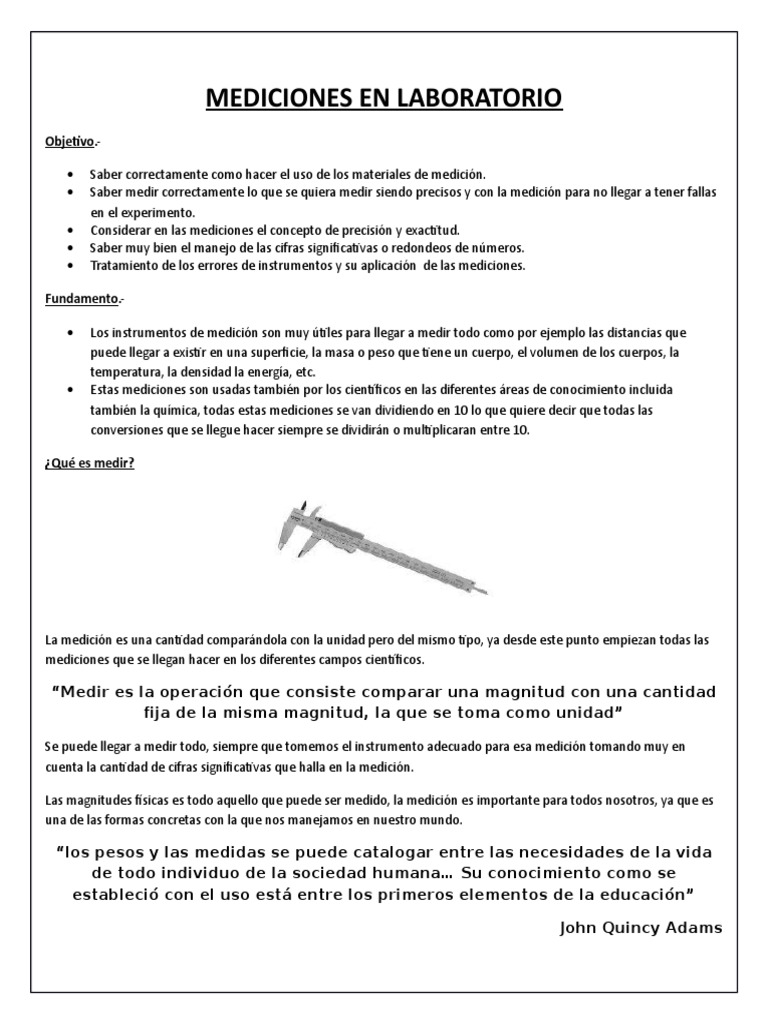 Mediciones en Laboratorio | PDF | Medición | Cantidad