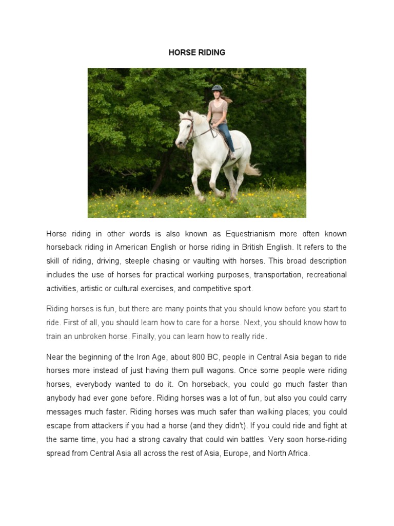 Horse Riding | PDF | Equestrianism | Horses