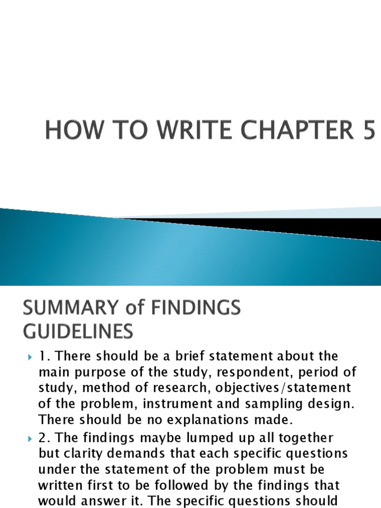 How To Write Chapter 5 | PDF | Inference | Inquiry