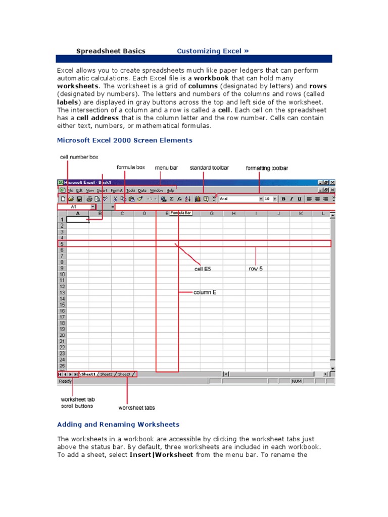 1 Spreadsheet Basics 2 | PDF | Spreadsheet | Microsoft Excel