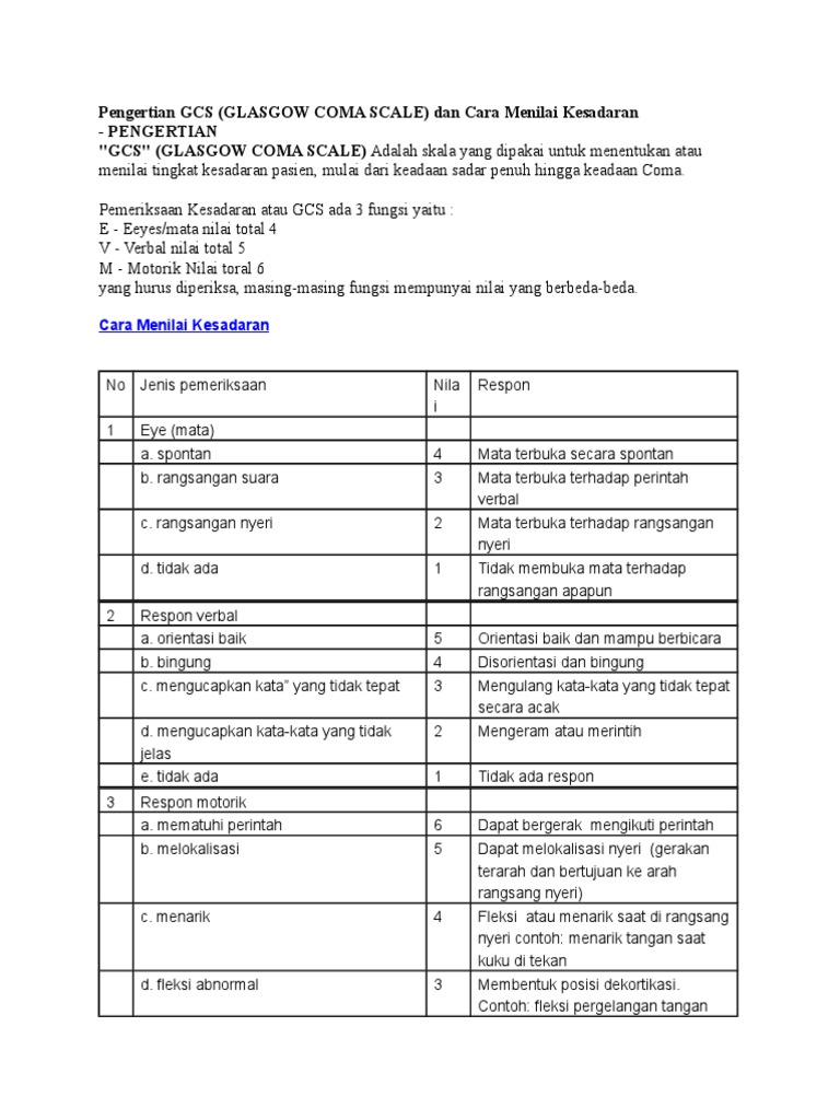 Pengertian GCS | PDF