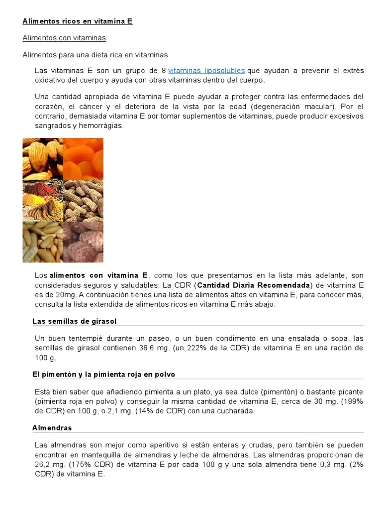 Vitamina E | PDF | Vitamina | Vitamina e
