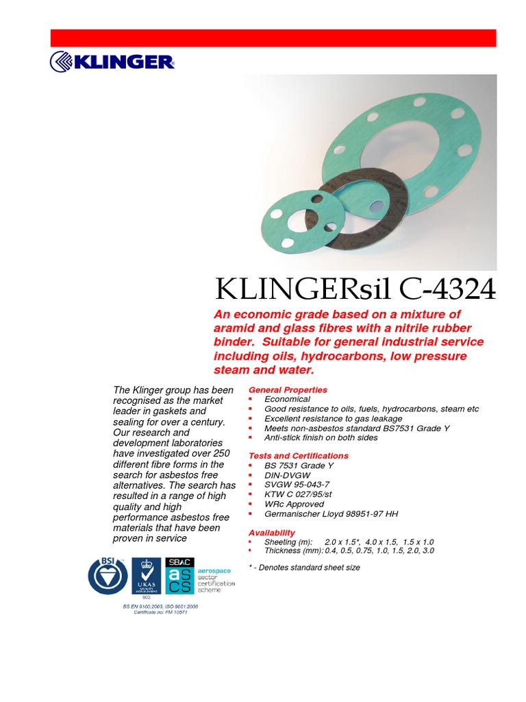 Klingersil c 4324 | Manmade Materials | Industries