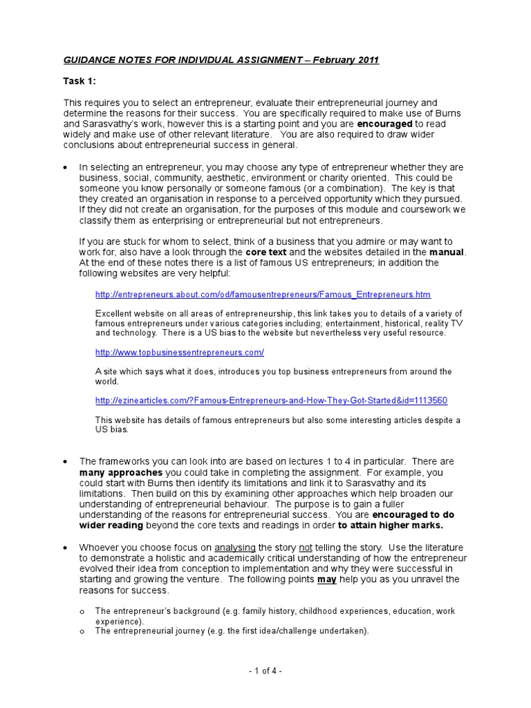 Entrepreneur Guidance Notes | PDF | Entrepreneurship | Educational ...