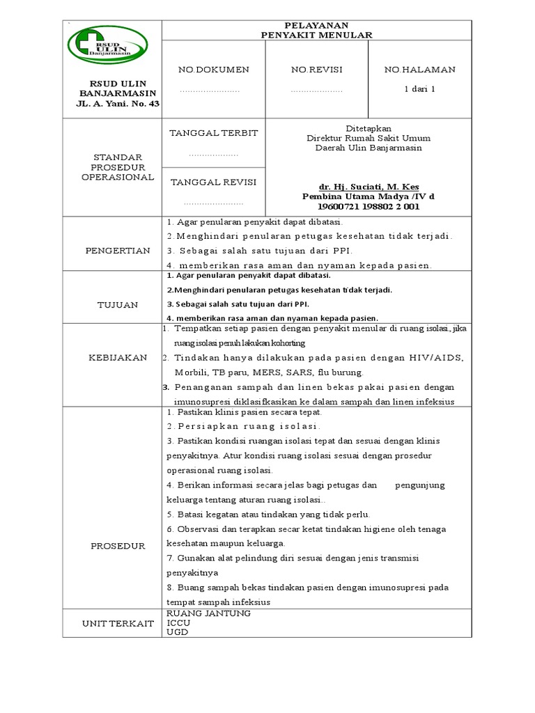SOP Penyakit Menular | PDF