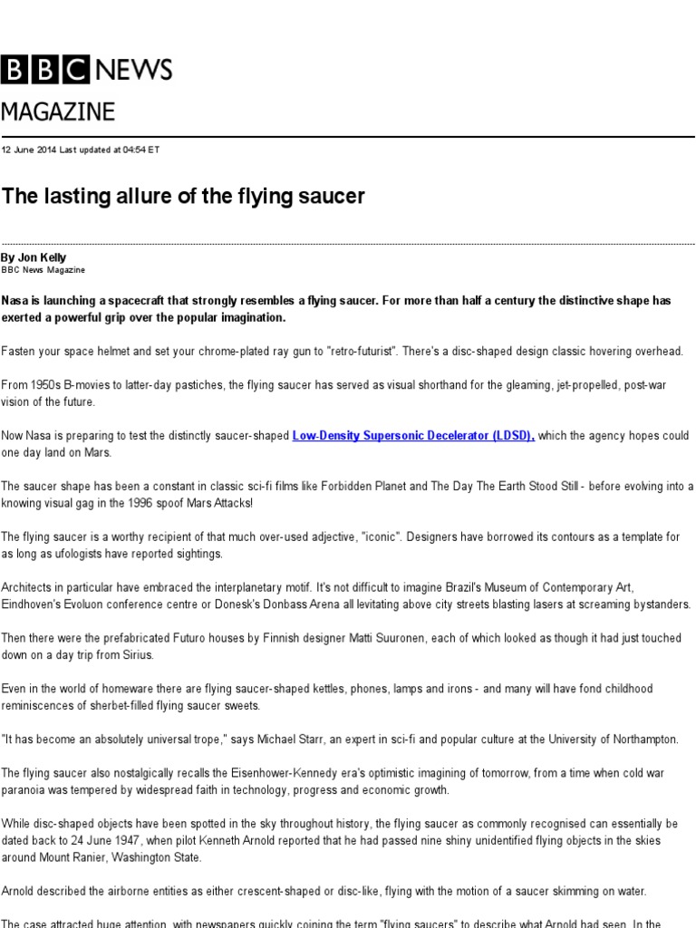 Lasting Allure of Flying Saucer | PDF | Unidentified Flying Object ... Lasting Allure of Flying Saucer | PDF | Unidentified Flying Object ...