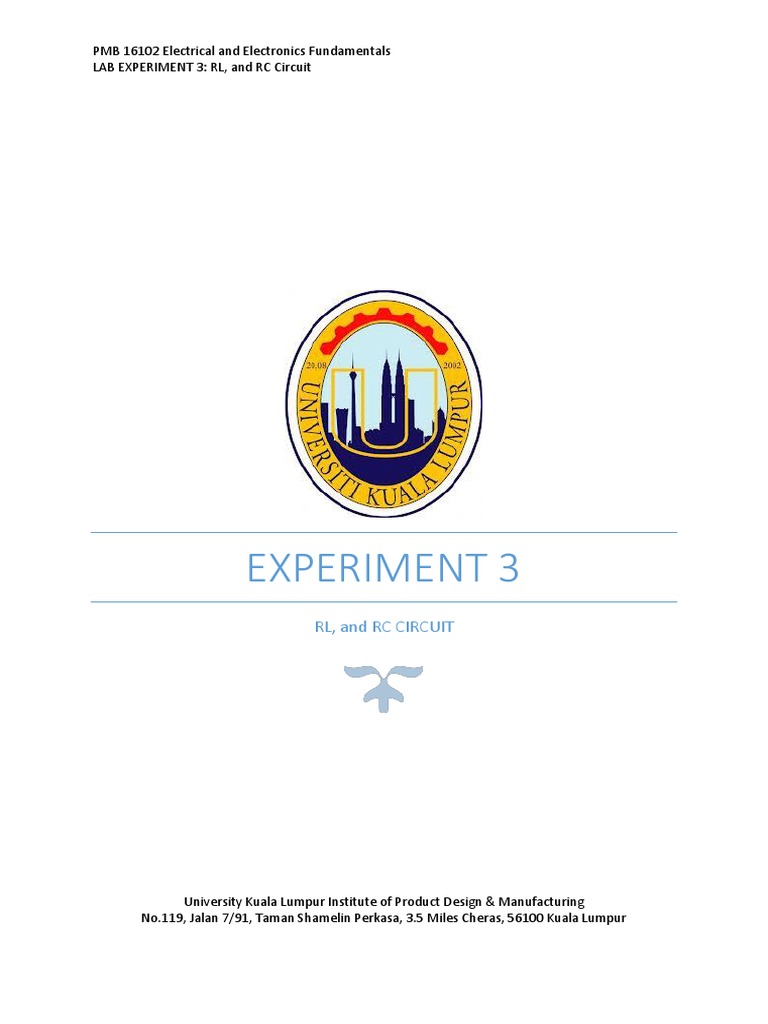 RL and RC Circuit Lab Experiment | PDF | Physical Quantities ...