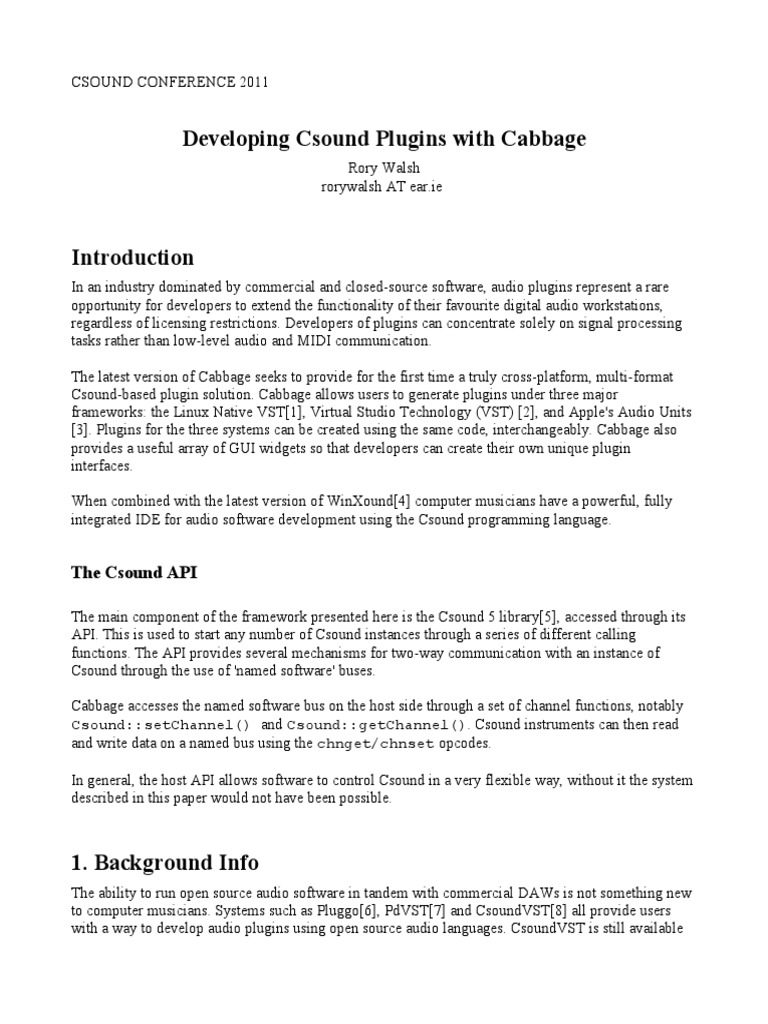 Cabbage: Cross-Platform Csound Plugins | PDF | Graphical User Interfaces | Software