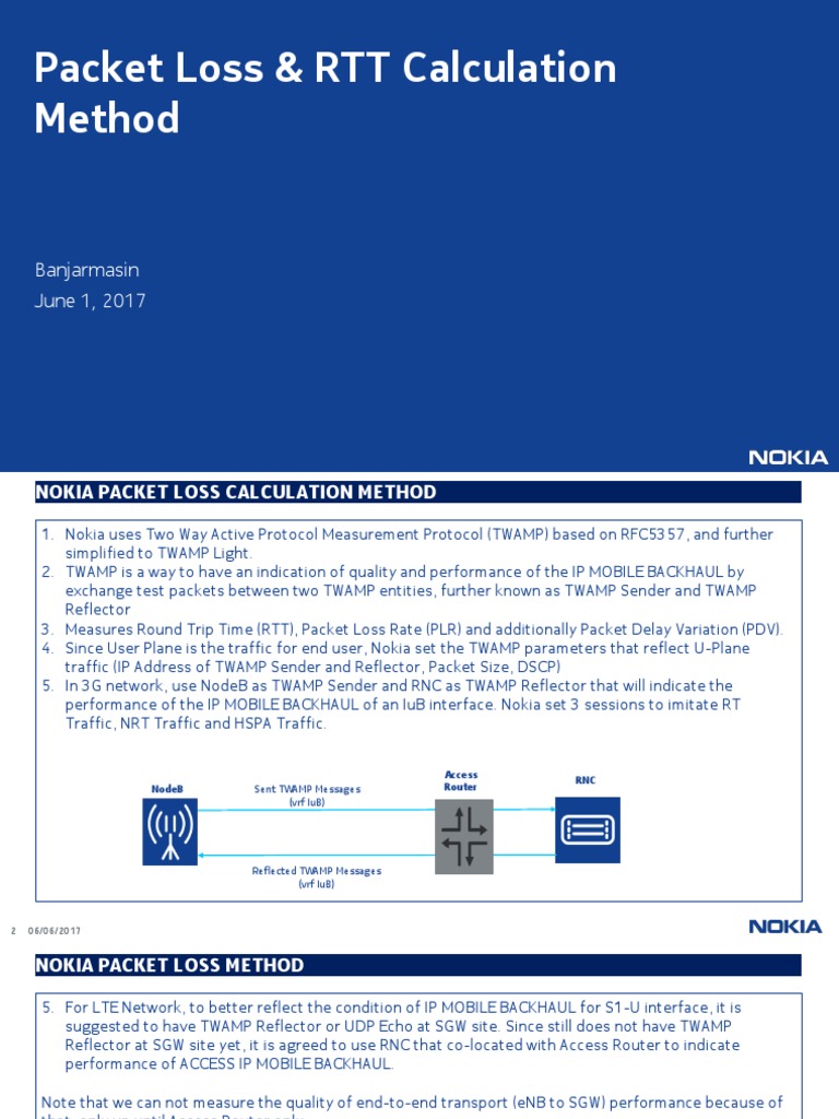 TWAMP Packet Loss and RTT Methods | PDF | Transmission Control Protocol ...
