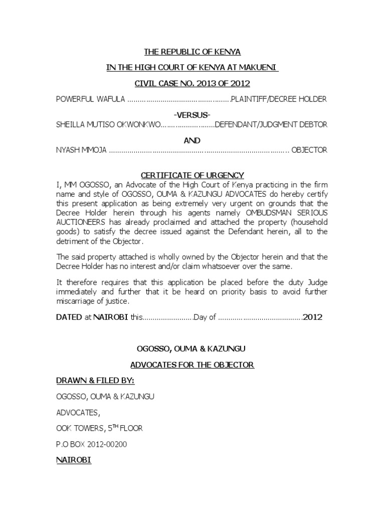 Objection Proceedings | PDF | Lawsuit | Judgment (Law)