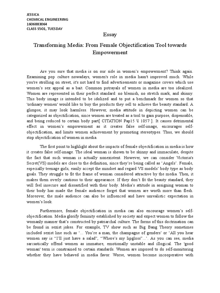 Media's Role in Women's Objectification | PDF | Sexism | Feminism