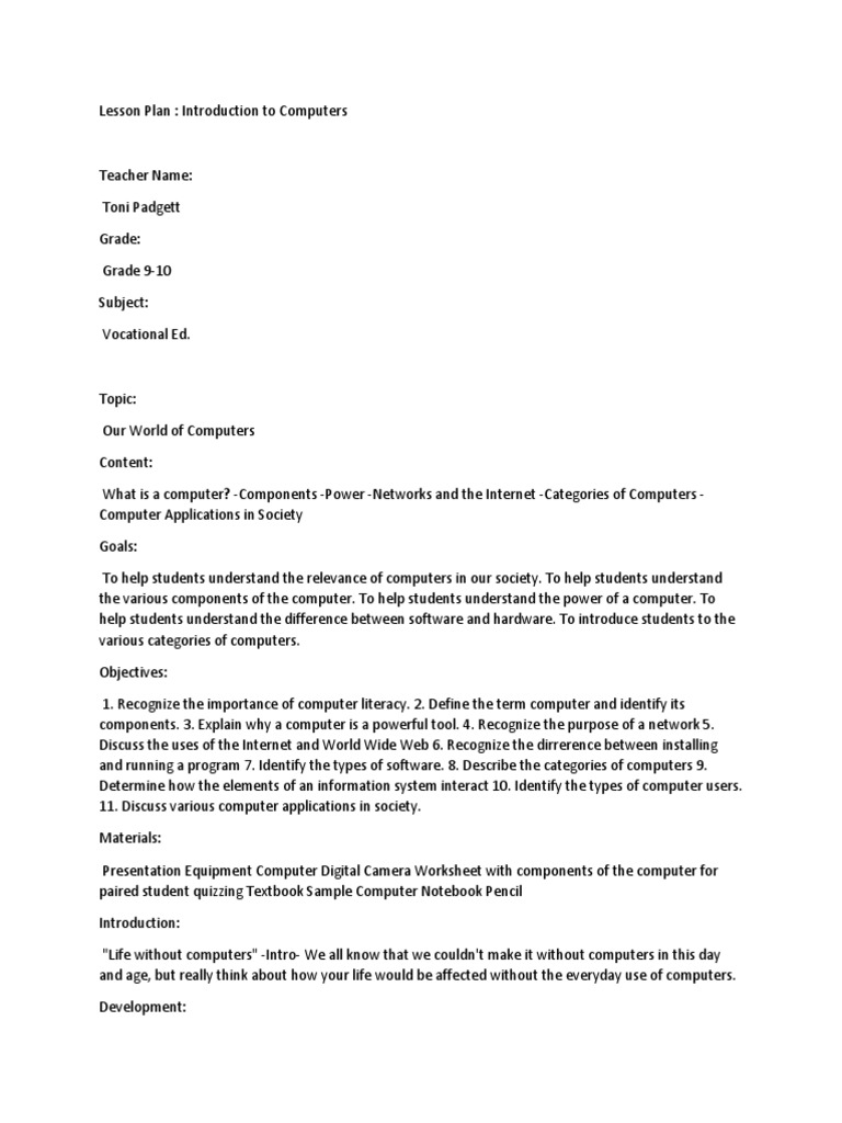 Lesson Plan ICF | PDF | World Wide Web | Internet & Web