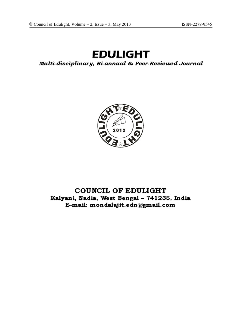 EDULIGHT Volume - 2, Issue - 3, May 2013 | PDF | Foreign Direct ...