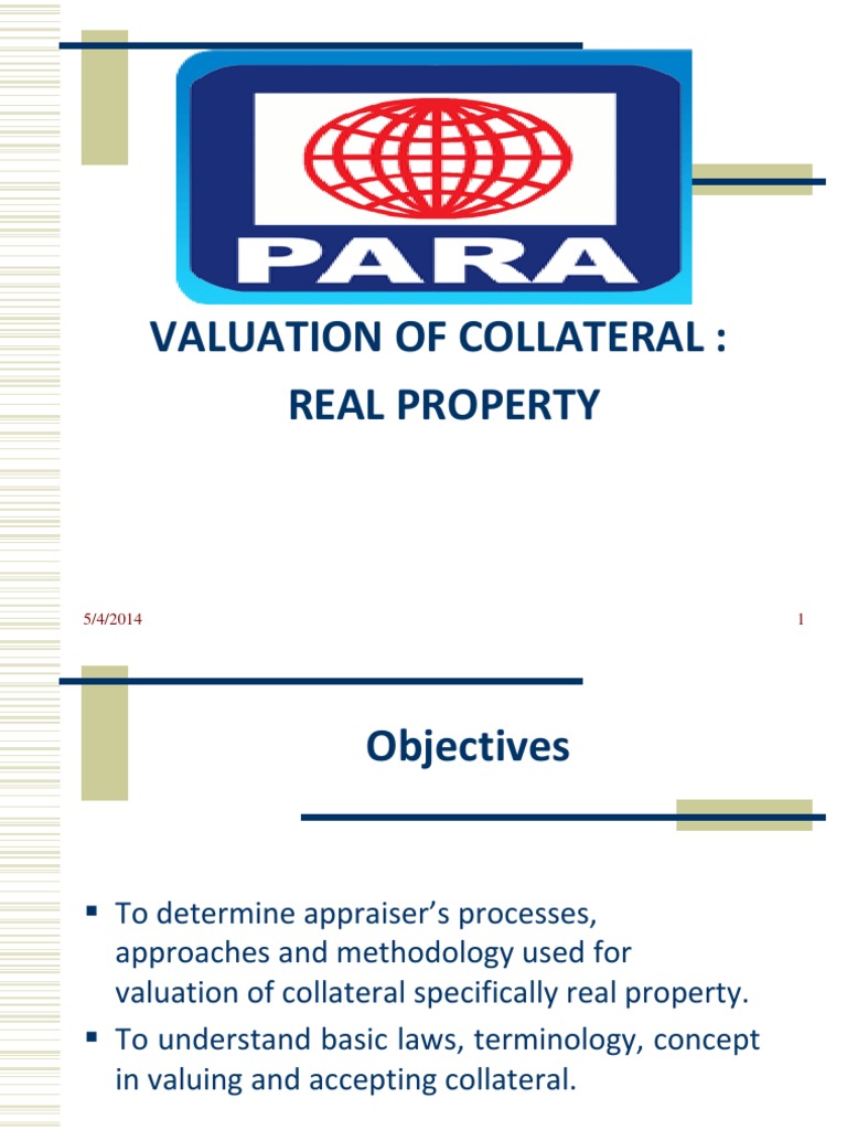 Valuation of Collateral | PDF | Collateral (Finance) | Real Estate ...