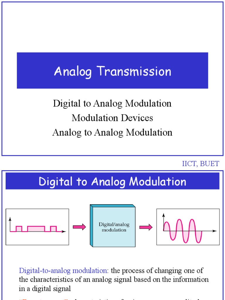 Analog Transmission: Digital To Analog Modulation Modulation Devices ...