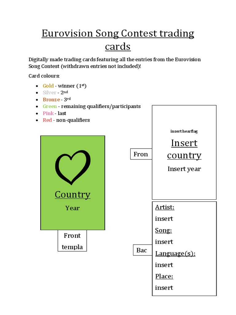 Eurovision Song Contest Trading Cards | PDF