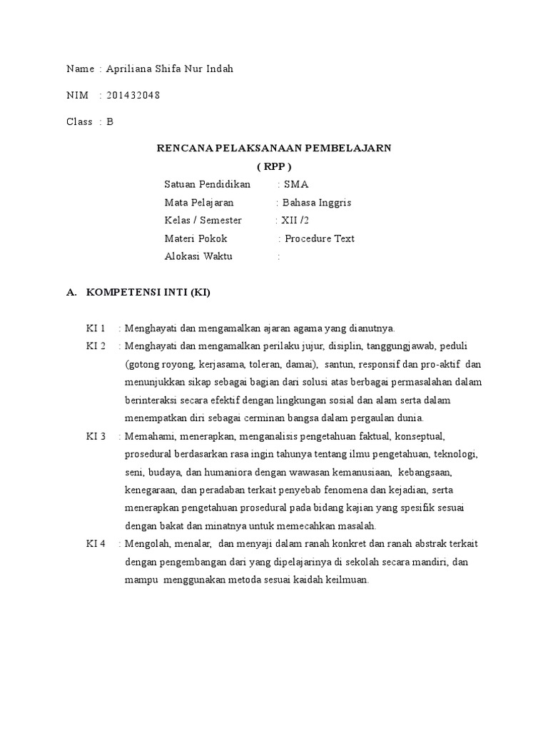 RPP K13 Micro Teaching | PDF