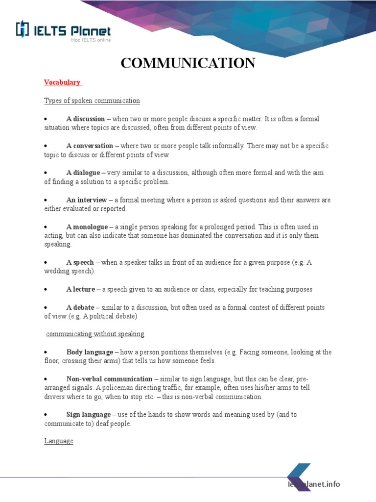 4 Communication | PDF | Speech | Conversation