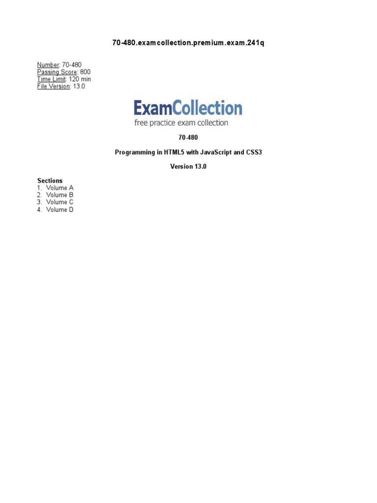 70 480 | PDF | Cascading Style Sheets | Html Element