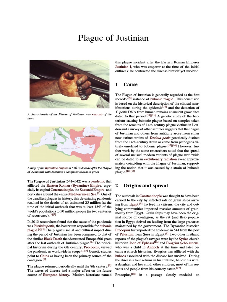 Plague of Justinian | PDF | Health Disasters | Microbiology