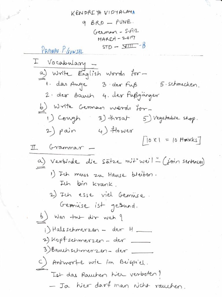 SA-2 German Class 8 | PDF