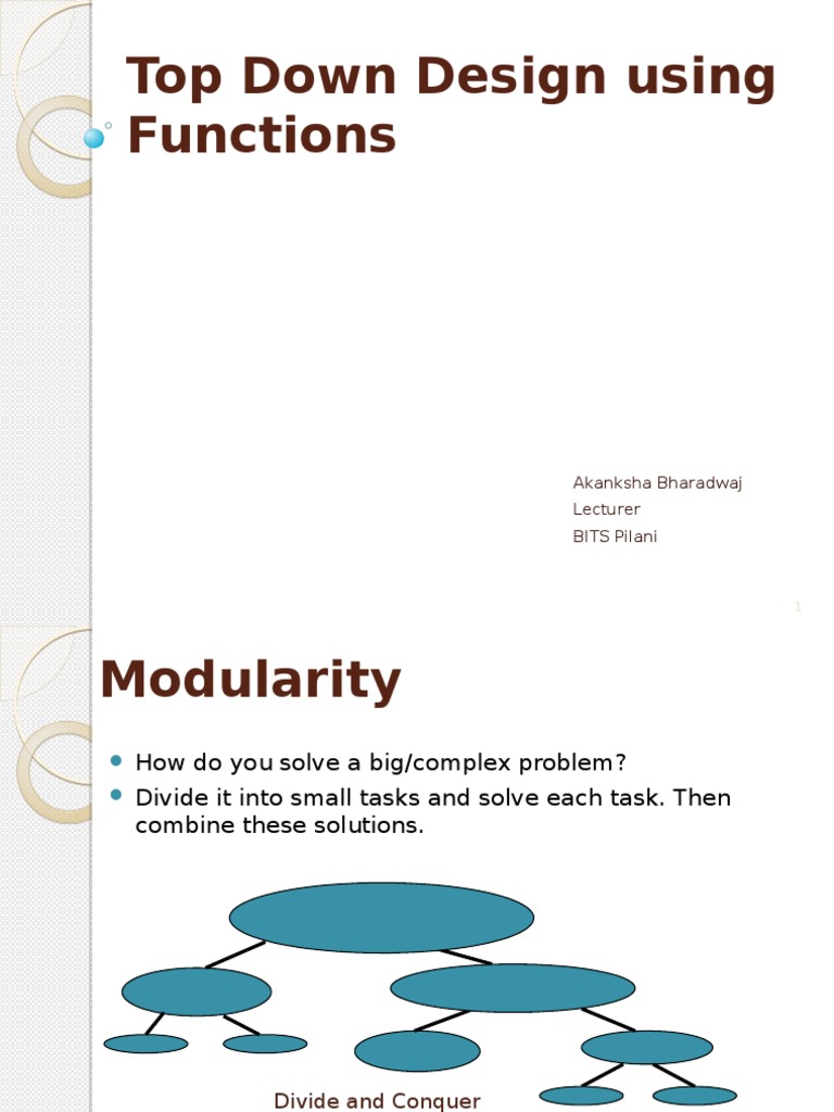 Top Down Design using Functions | PDF | Scope (Computer Science ...