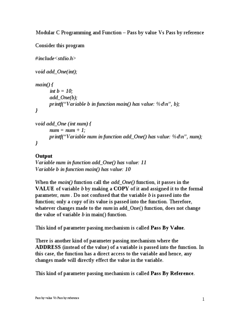 CS-2 Call by Value ND Reference | PDF