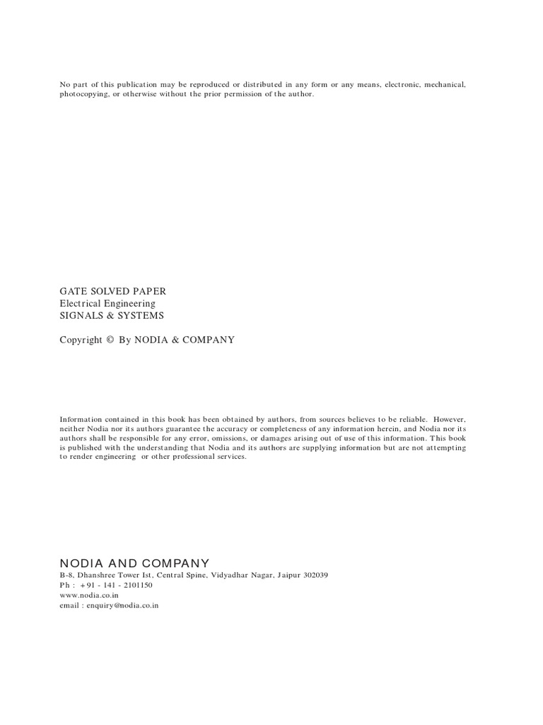 EE - SIGNALS and SYSTEMS PDF | PDF | Laplace Transform | Digital Signal ...