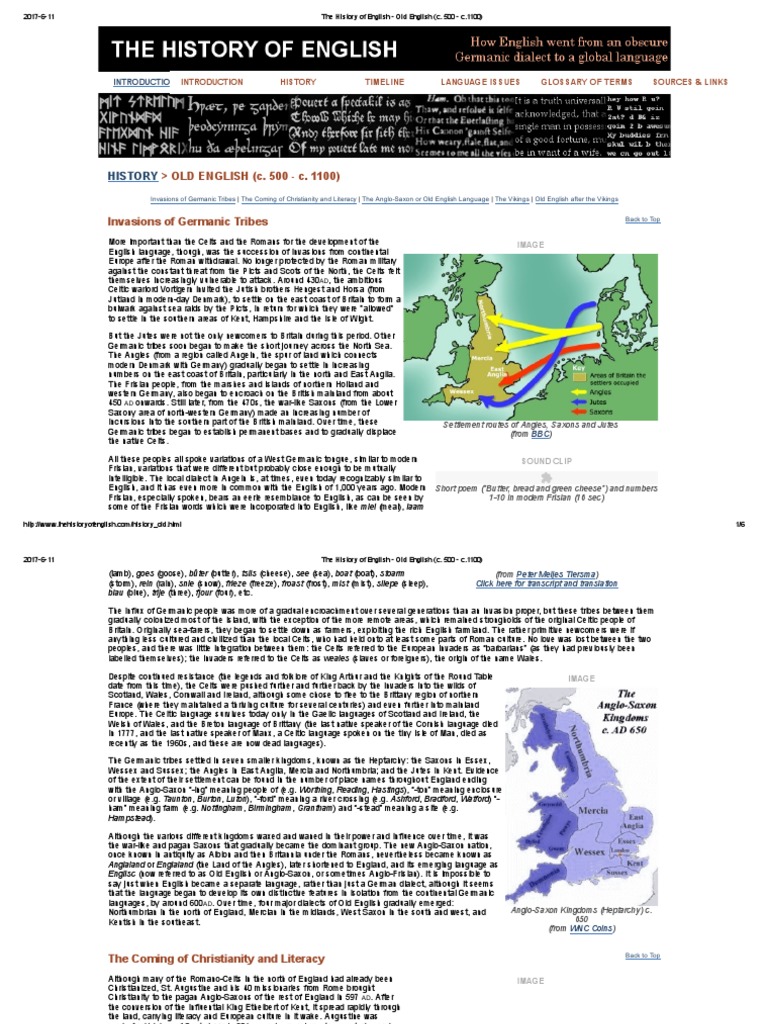 The History of English - Old English (C. 500 - C | PDF | Celts | Vikings