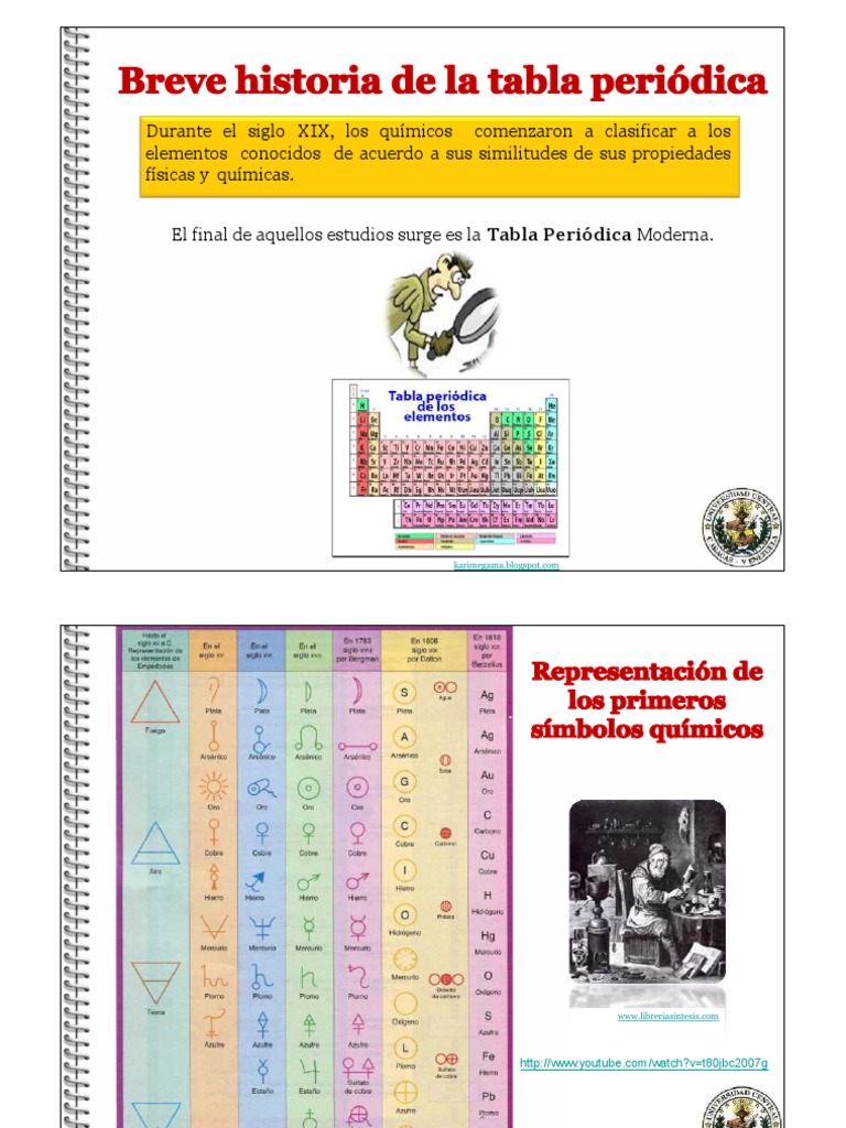 Breve Historia de La Tabla Periodica PDF | Tabla periódica | Átomos