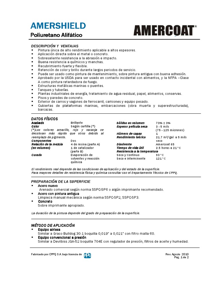 Amershield PDF | PDF | Pintar | Hormigón