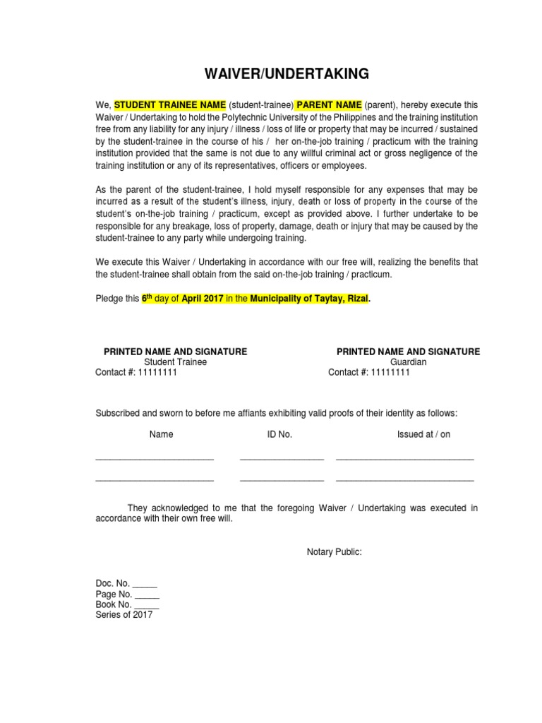 PUP Engineering OJT Waiver | PDF