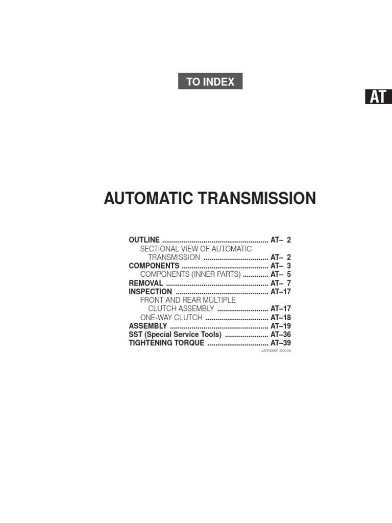 Manual de Taller Transmisión Automática A4Q y A4R Del Daihatsu Terios ...