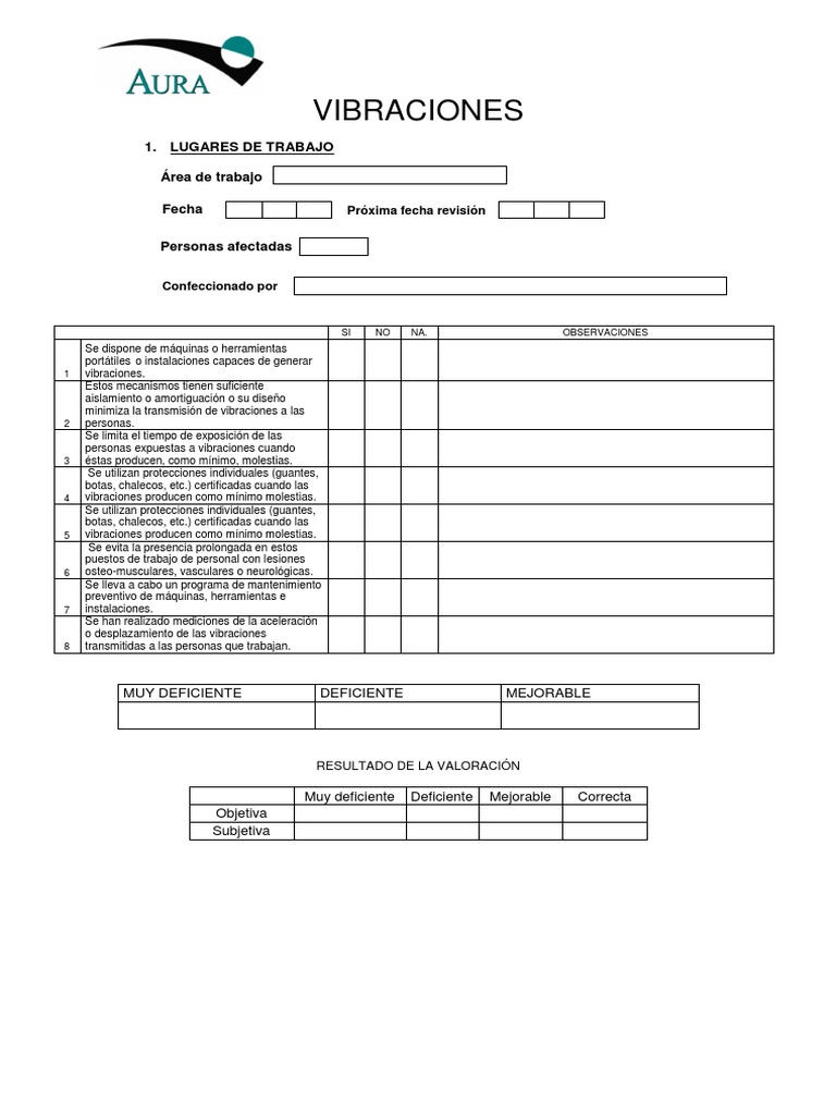 Check List Vibraciones